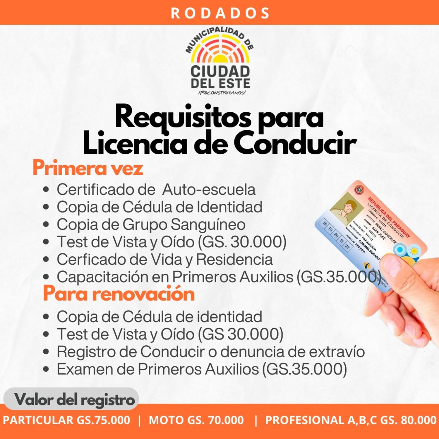 Municipalidad de CDE informa sobre requisitos y precios para expedir ...